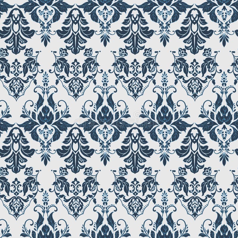 Vector Floral Wallpaper. Classic Baroque Floral Ornament. Seamless ...