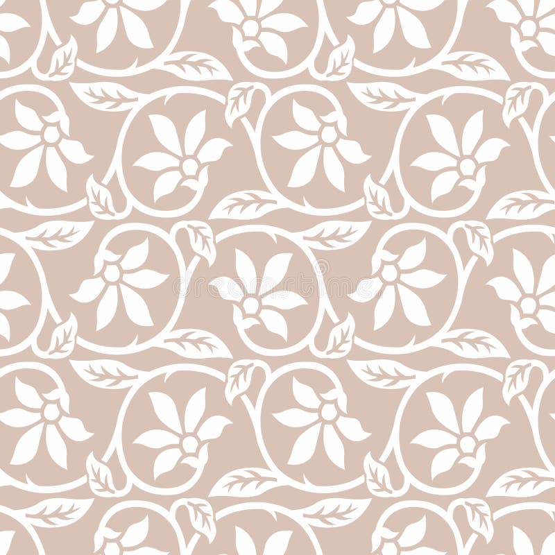Vector Floral Wallpaper Pattern Design Stock Vector - Illustration of ...