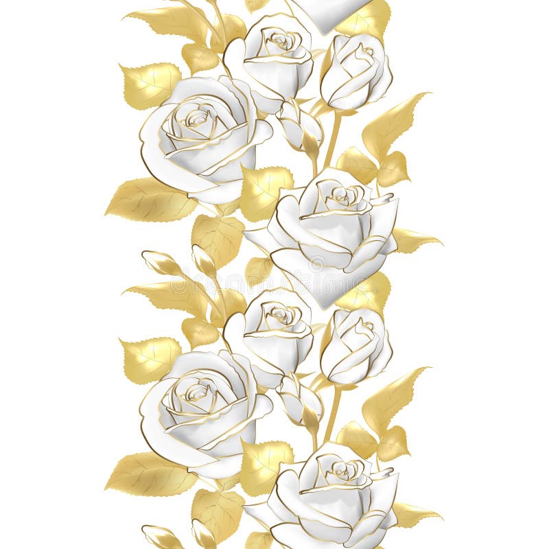 Vector Flower Border. Realistic Rose, 3d Illustration Stock ...