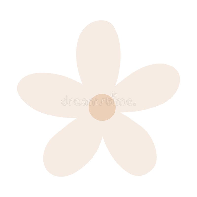 Vector Flower in a Flat Minimalistic Style, Isolated on a White ...