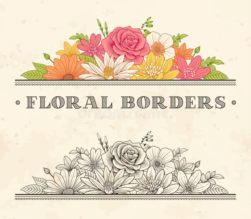 Vector Flower Frame label stock vector. Illustration of drawing - 66471622