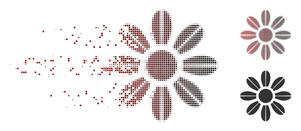 Dispersed Pixel Halftone Flower Icon Stock Vector - Illustration of ...