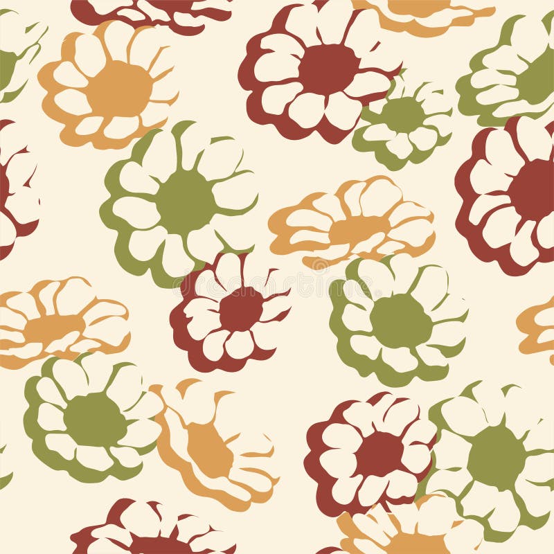 Vector Flower Illustration Seamless Repeat Pattern Stock Vector ...