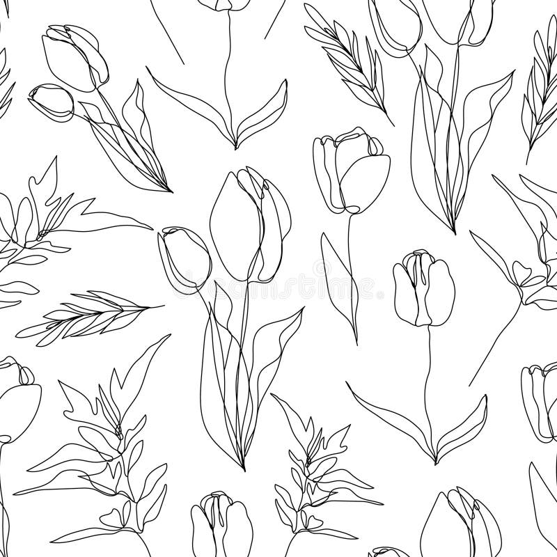Modern Flower One Line Pattern Stock Illustrations – 2,698 Modern ...