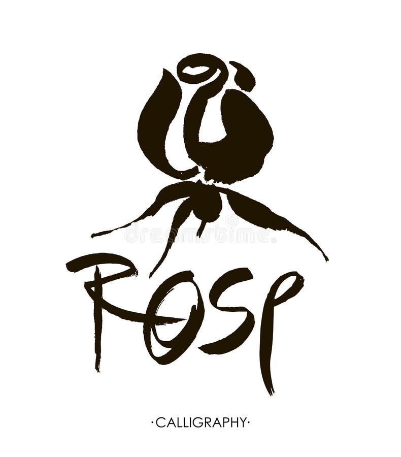 Vector Flower Logo. Floral Background. Stylized Calligraphic Ink Iris ...