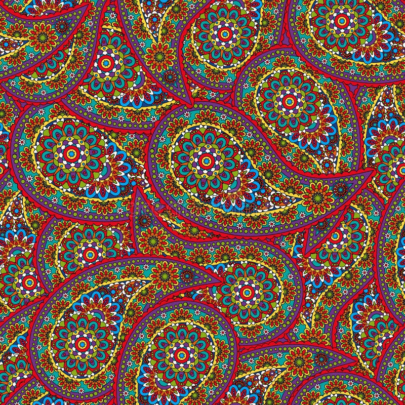 Vector Flower Paisley Seamless Ethnic Pattern Element. Elegant Texture ...