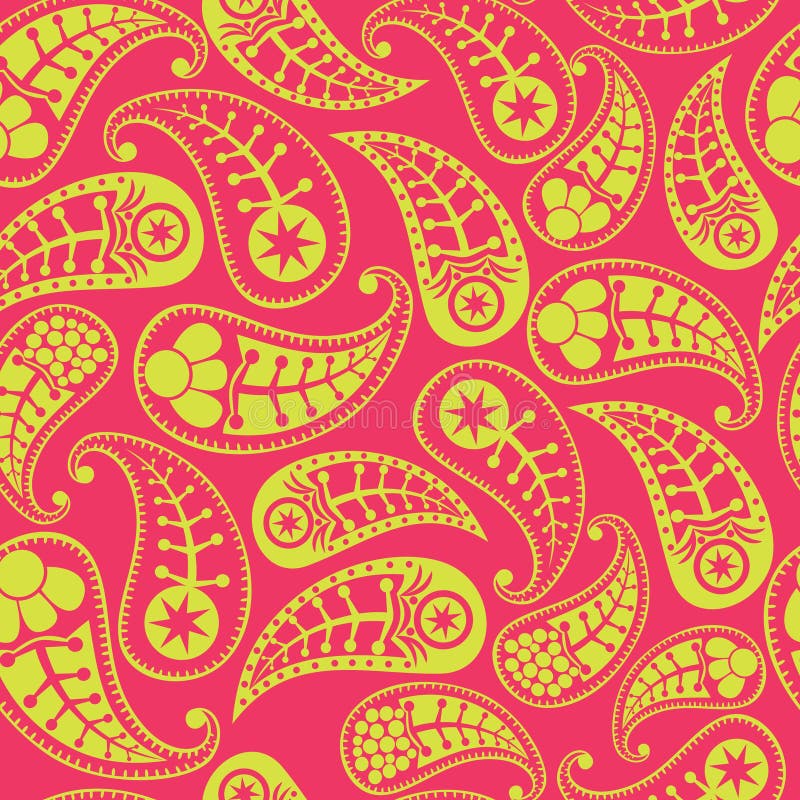 Vector Flower Paisley Seamless Pattern Element Stock Illustration ...