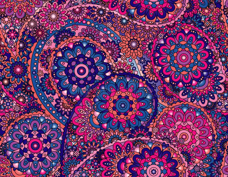 Vector Flower Paisley Seamless Pattern Element. Elegant Texture for ...