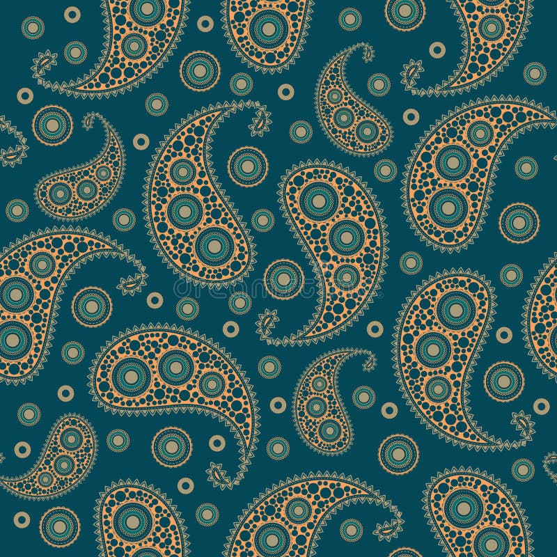 Vector Flower Paisley Seamless Pattern Element Stock Illustration ...