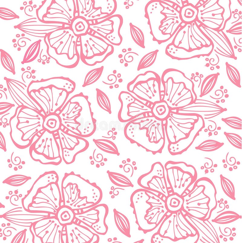Vector flower pattern. stock vector. Illustration of repetition - 55847268