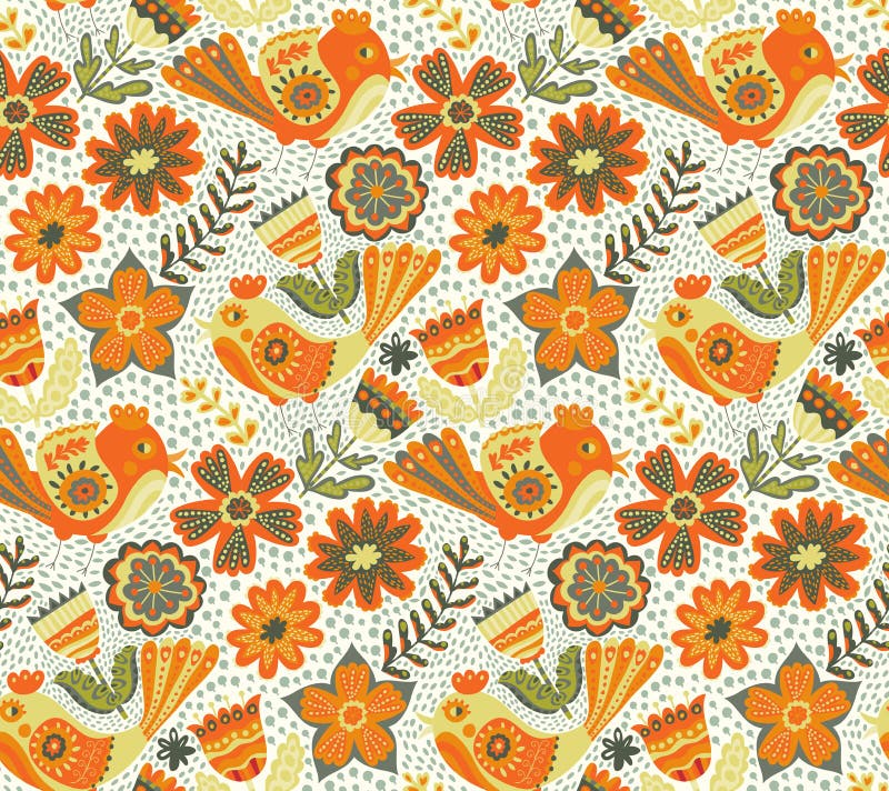 Vector Flower Pattern, Seamless Botanic Texture Stock Vector ...
