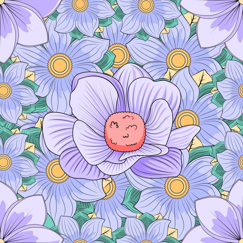 Vector Flower Pattern Wallpaper Isolated Illustration Stock Vector ...