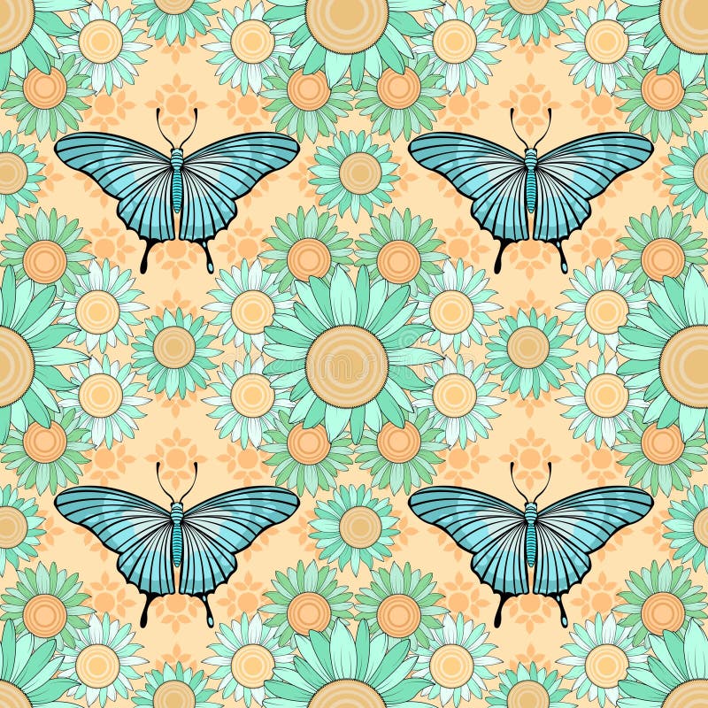 Vector Flower Pattern Wallpaper Isolated Illustration Stock Vector ...