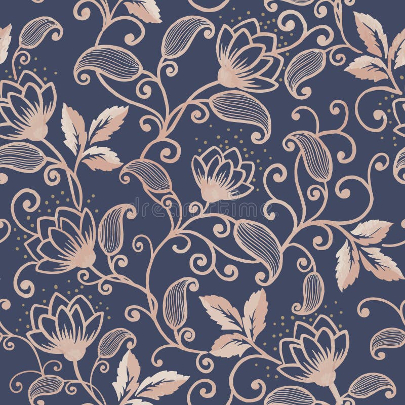 Vector Flower Seamless Pattern Element. Elegant Texture for Backgrounds ...