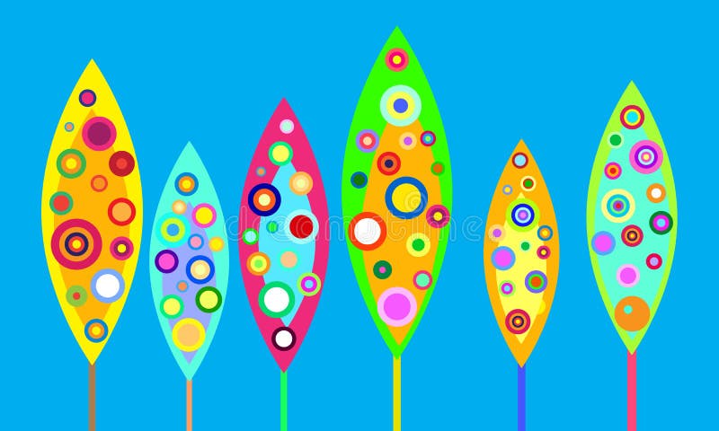 Vector Flowering Trees Background Stock Illustration - Illustration of ...