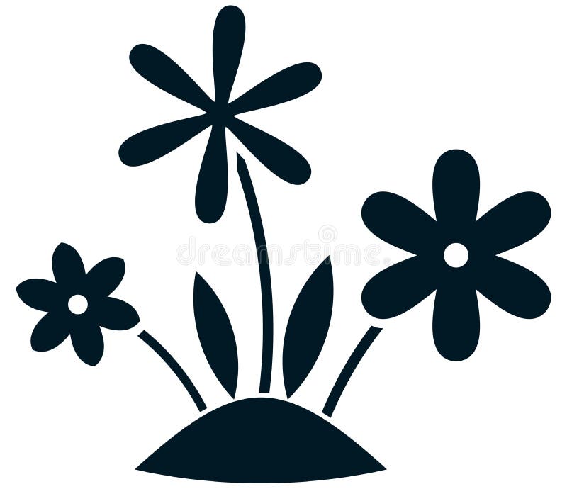 Vector Flowers Growing Illustration Isolated on White Stock Vector ...