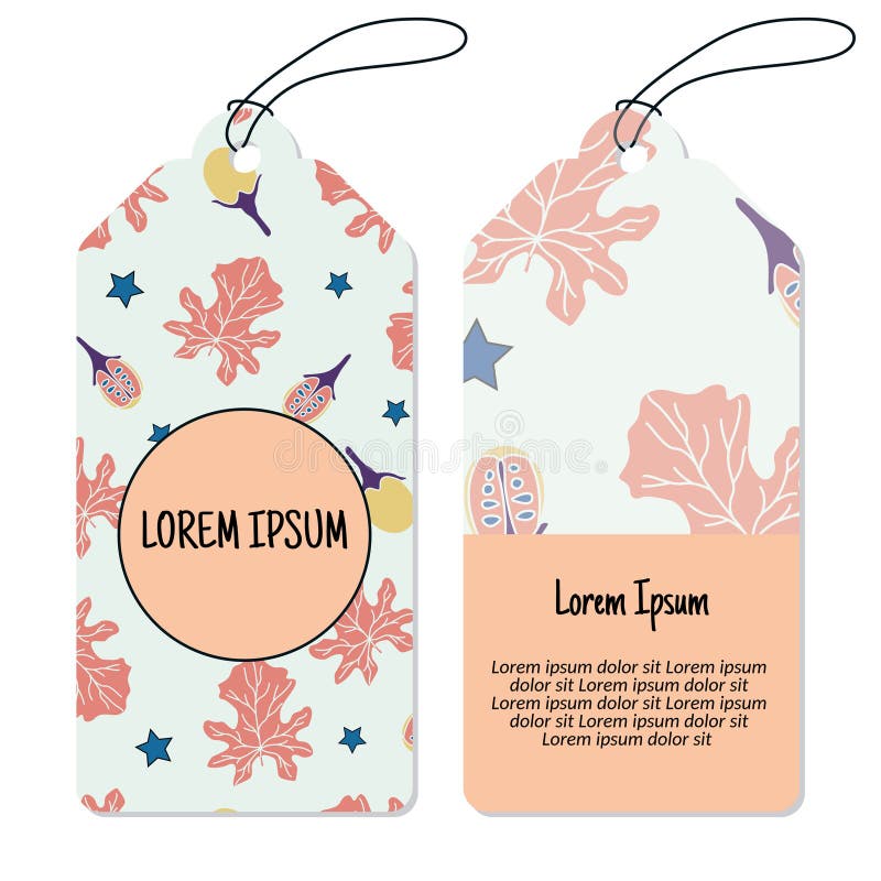 Vector Flowers and Leaves Vertical Round Frame Pattern Tags Set ...