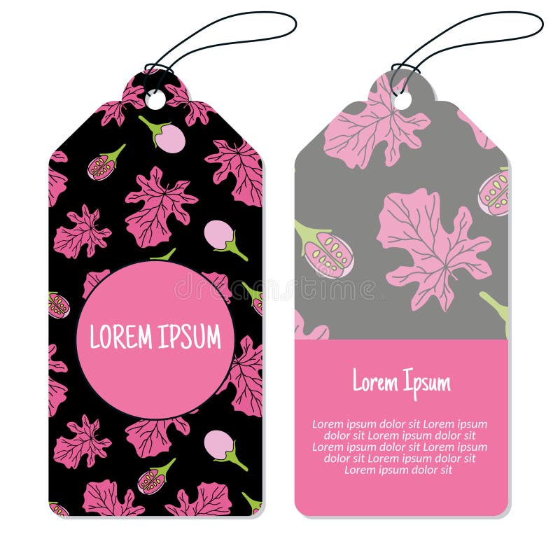 Vector Flowers and Leaves Vertical Round Frame Pattern Tags Set ...