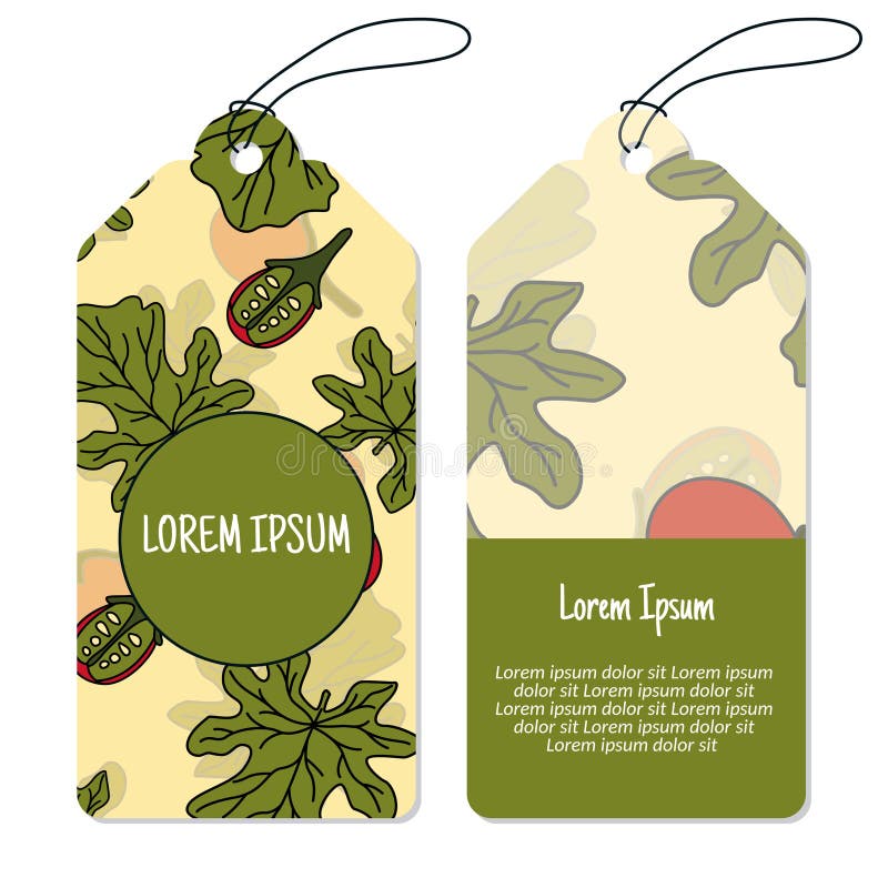 Vector Flowers and Leaves Vertical Round Frame Pattern Tags Set ...