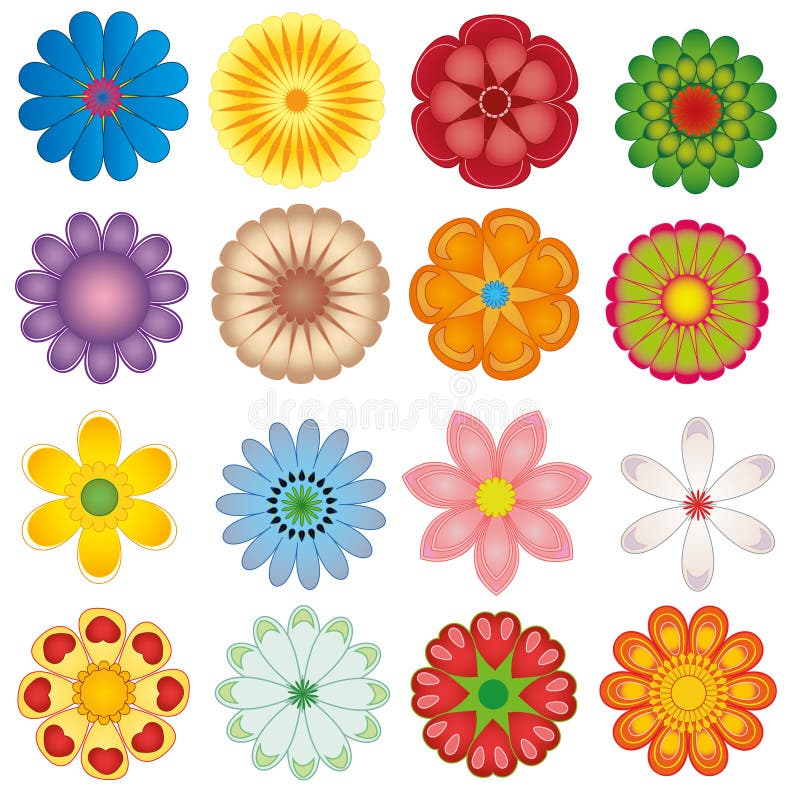 Vector flowers set stock vector. Illustration of geometrical - 85769145