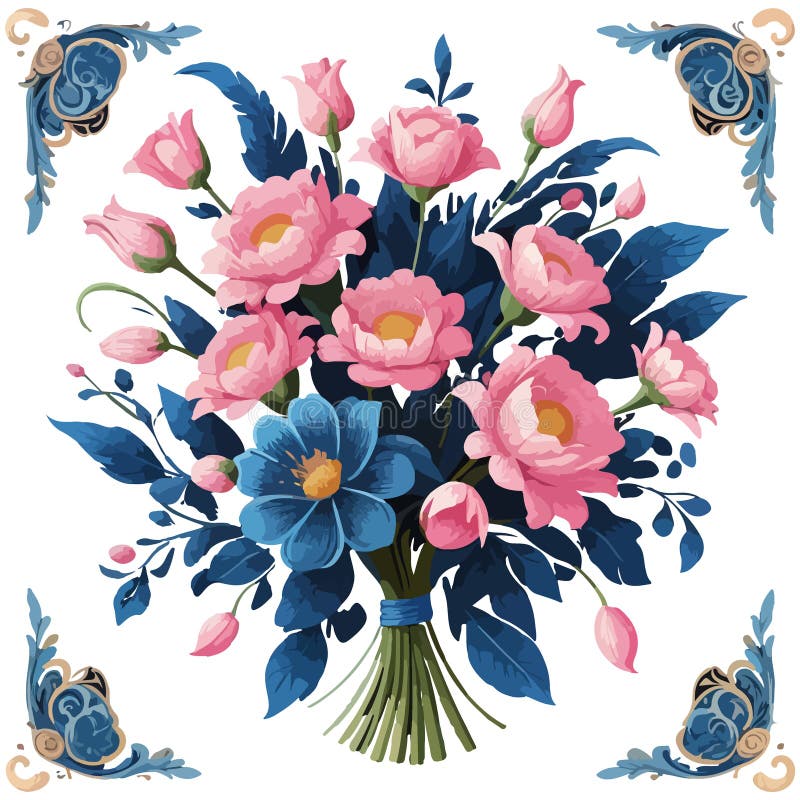 Vector Flowers Stickers Set of Calculations Stock Vector - Illustration ...