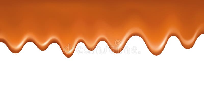 Vector Flowing Melted Caramel Border Isolated on White Background Stock ...