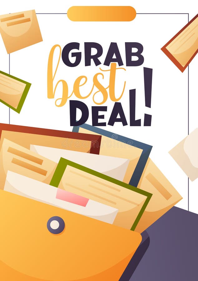 Vector Flyer with Folders and Business Offer Stock Illustration ...