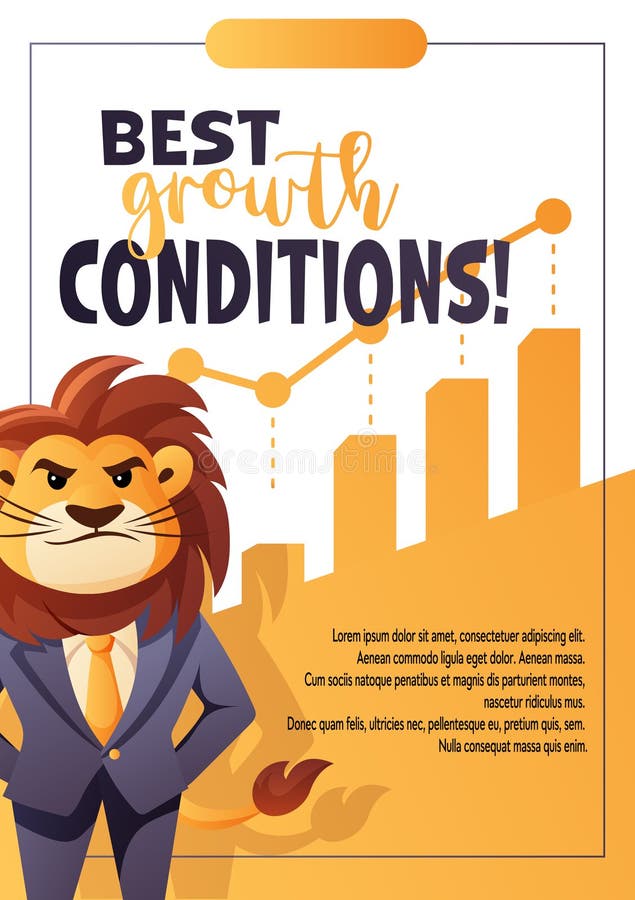 Vector Flyer with Growth Chart and Success Message Stock Illustration ...