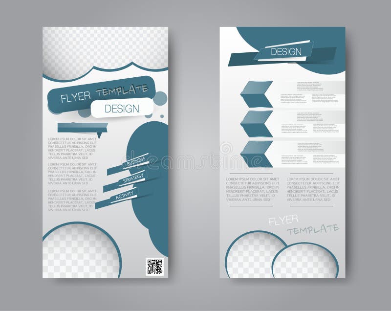 Vector Flyer and Leaflet Design. Set of Two Side Brochure Templates ...