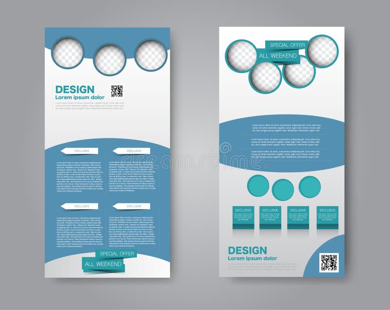 Vector Flyer and Leaflet Design. Set of Two Side Brochure Templates ...