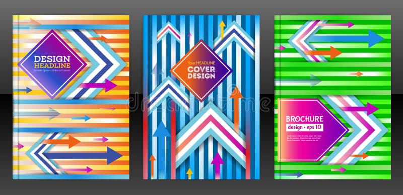 Vector Flyer Template Design with Colorful Arrows Stock Vector ...