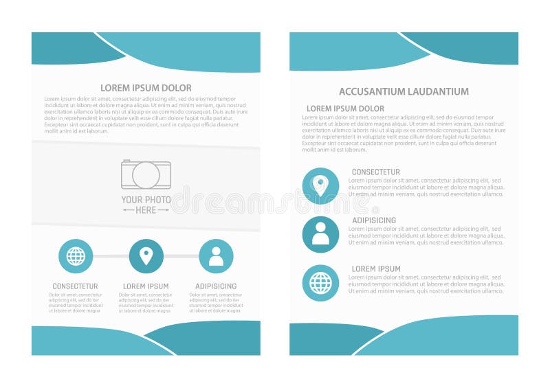 Vector Flyer Template Design with Front Page and Back Page. Business ...