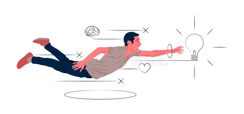 Vector Flying Man in Shadow of Sharp Lines Style Stock Vector ...