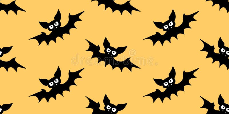 Vector Flying Vampire Bats Seamless Pattern. Halloween Backgrounds and Textures in Flat Cartoon ...
