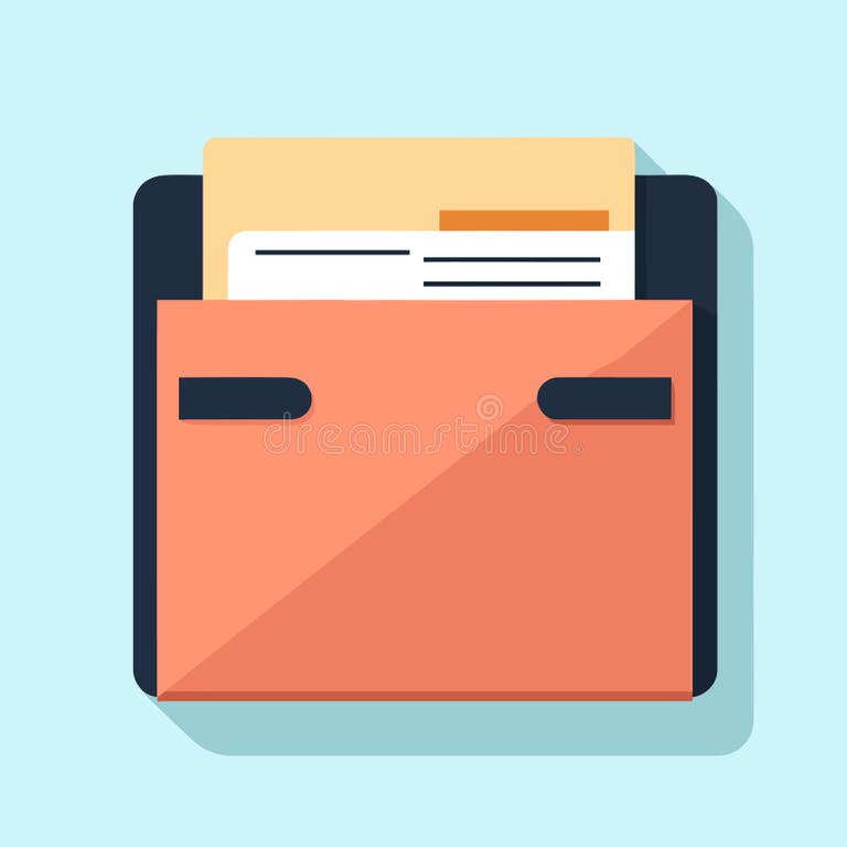 Vector of a Folder Icon with a Document Inside, Represented with Simple ...