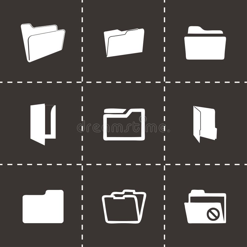Vector folder icon set stock illustration. Illustration of template - 51884363