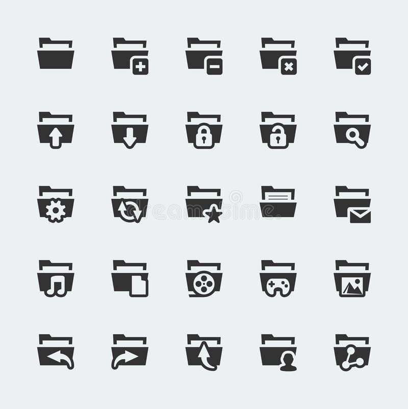 Vector folder icons set stock vector. Illustration of computer - 34989071