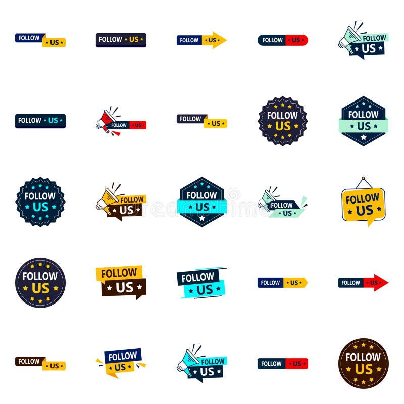 25 Vector Follow Us Banners for Instagram Stories and Facebook Posts ...