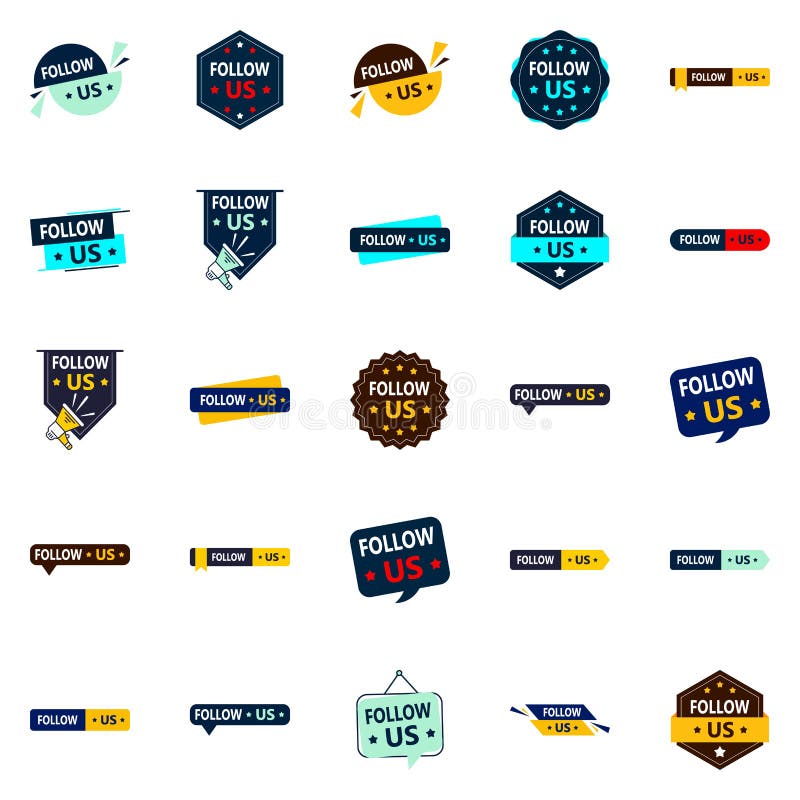 20 Vector Follow Us Banners for Snapchat and Instagram Stories Stock ...