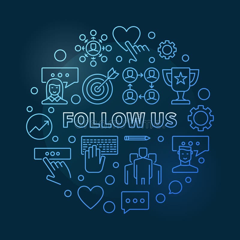Vector of Follow Social Media Stock Vector - Illustration of doodle ...