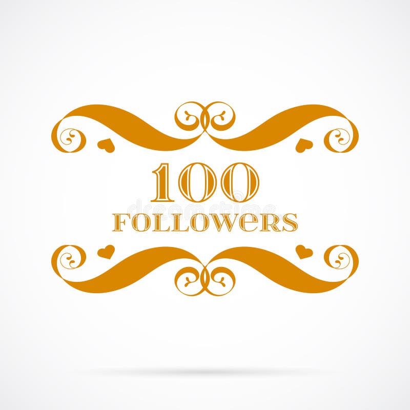 Vector 100 Followers Badge Over White Stock Vector - Illustration of ...