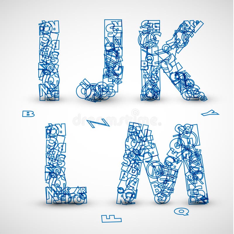 Vector Font Made from Blue Letters of the Alphabet Stock Vector ...