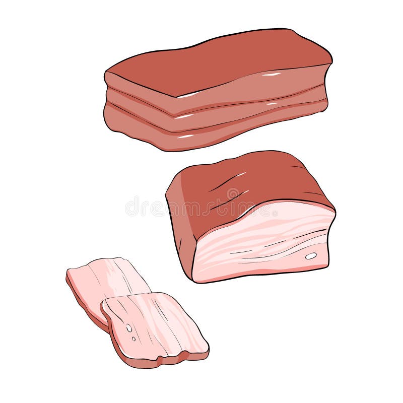 Vector Food Clipart - a Ham, a Piece of Ham, a Slice of Ham Stock ...