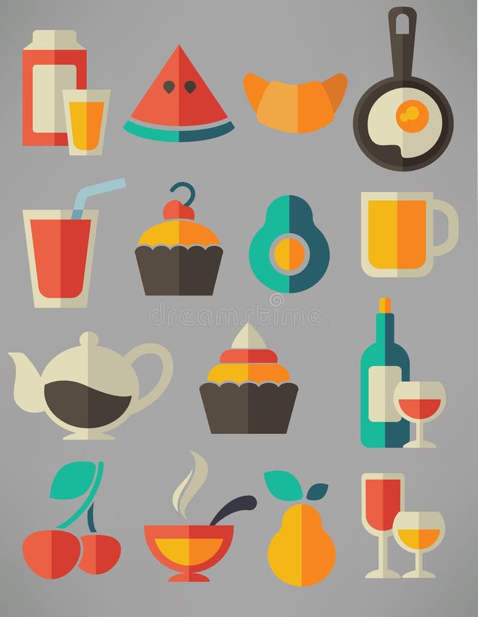 Vector food collection stock vector. Illustration of beverage - 54273605