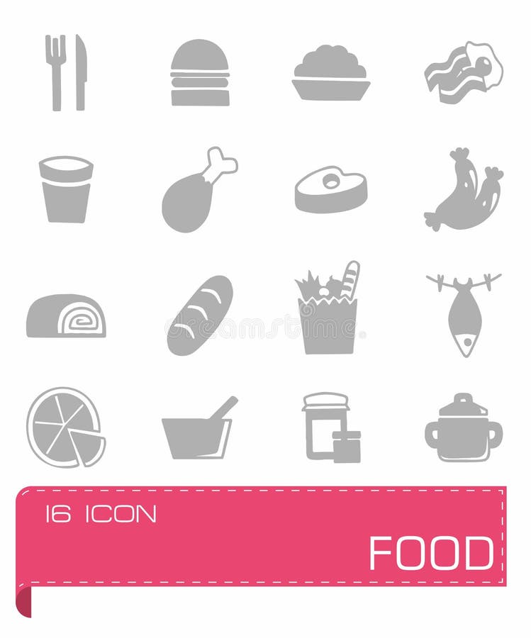 Vector Food icon set stock vector. Illustration of bakery - 79163334