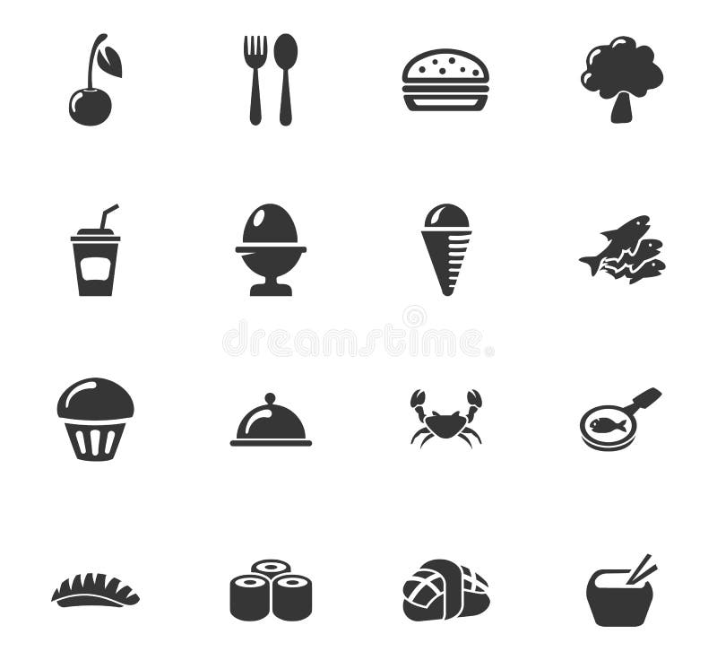 Vector food icons set stock vector. Illustration of dining - 79814440
