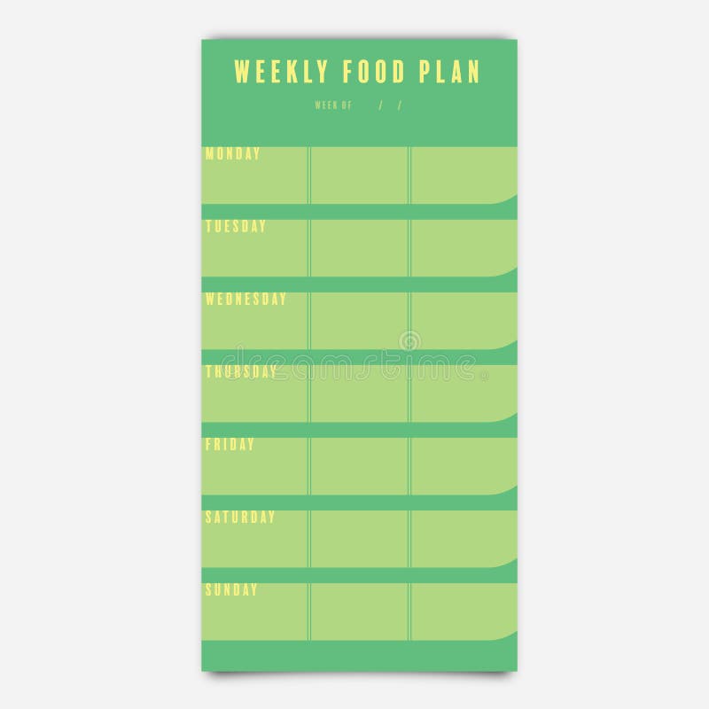 Food planner template stock vector. Illustration of layout - 99450004