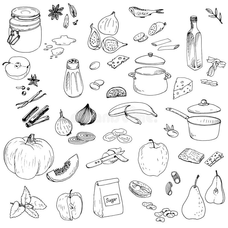 Food vector elements stock vector. Illustration of fresh - 56368403