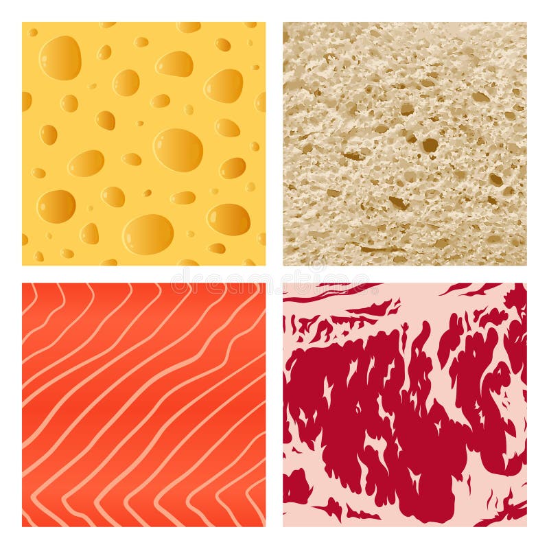 Vector Food Textures or Backgrounds Stock Vector - Illustration of ...