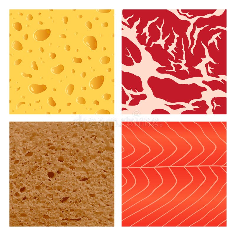 Vector Food Textures or Backgrounds Stock Vector - Illustration of ...